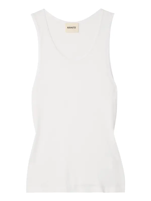 Khaite Johnnie Ribbed-knit Tank - White