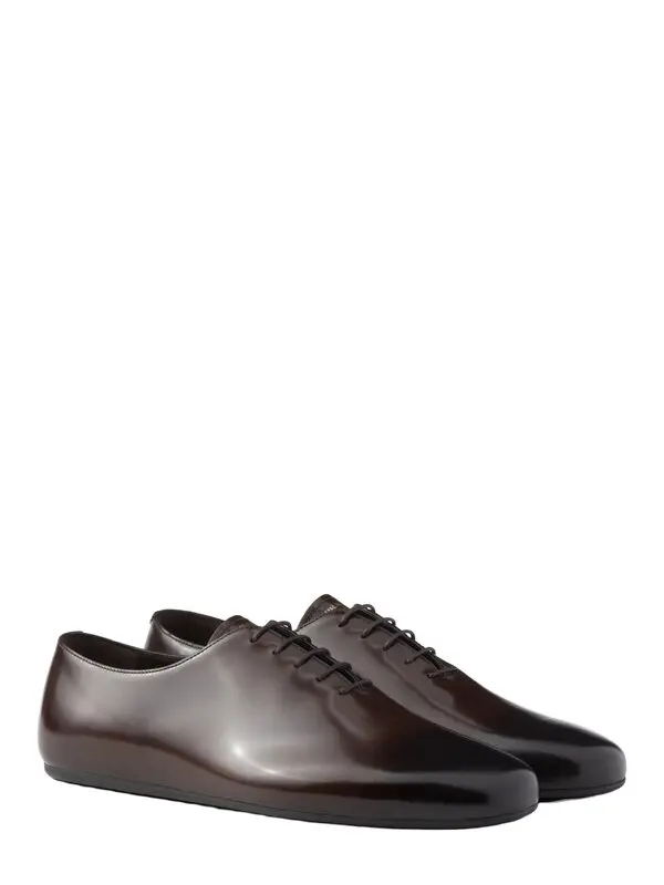 Prada Brushed Leather Lace-ups - Brown