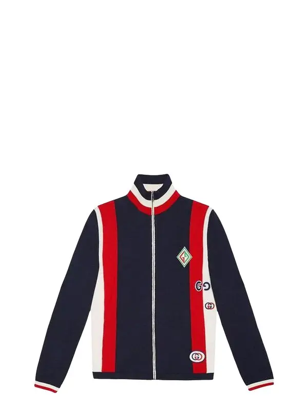Gucci Striped Wool Sweater With Appliqu - Multicolor