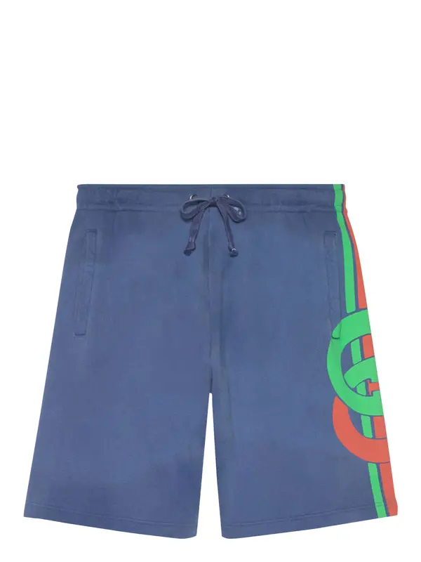 Gucci Cotton Logo Shorts - Blue