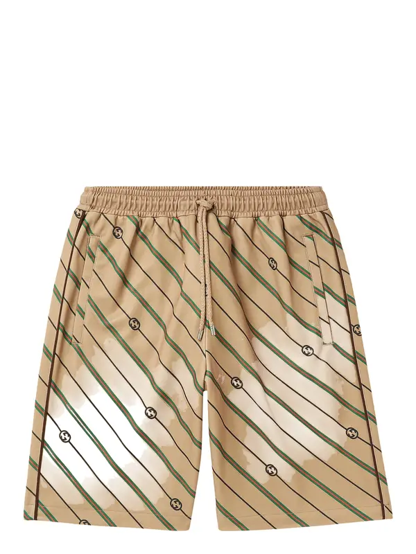 Gucci Gg Stripe Twill Shorts - Tan