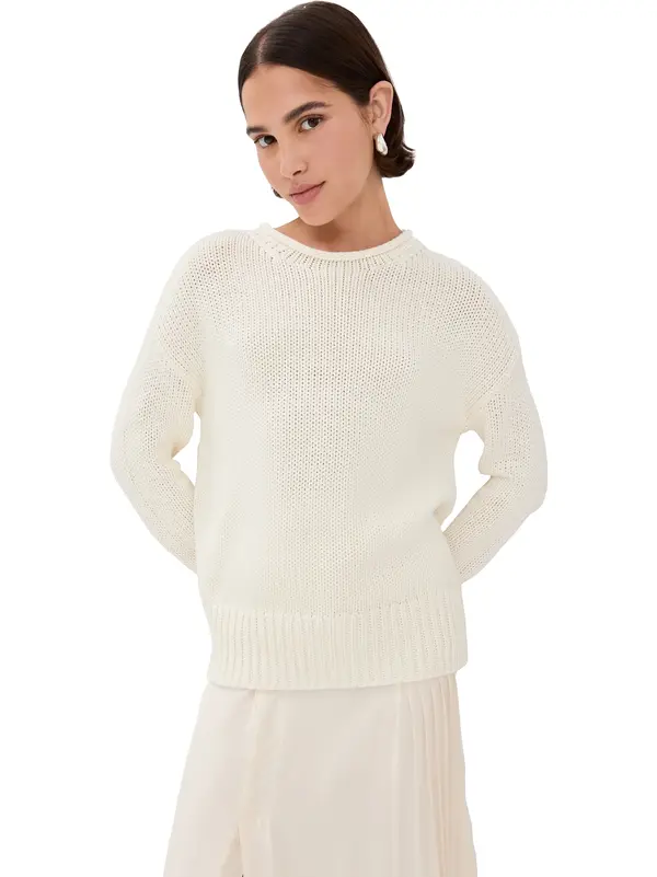 LA LIGNE Solid Marina Sweater - Ivory