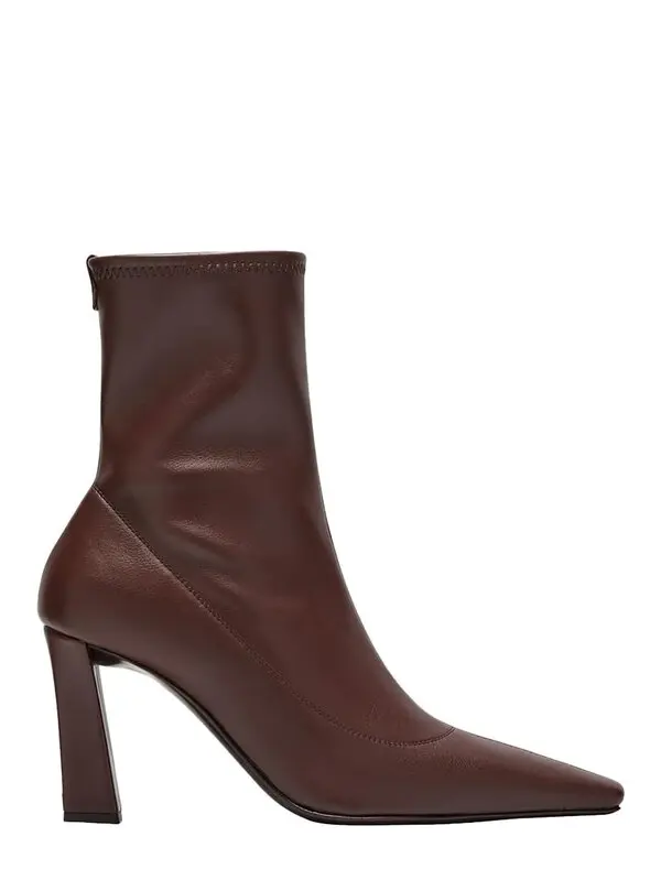 GIUSEPPE ZANOTTI Barbaro Stretch Leather Ankle Booties - Chocolate