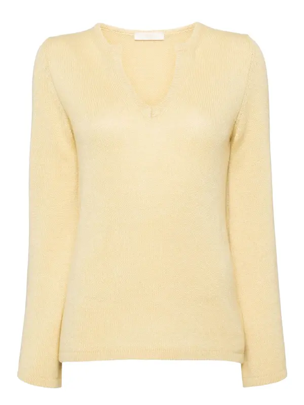 Fedeli Levante Split-neck Jumper - Yellow