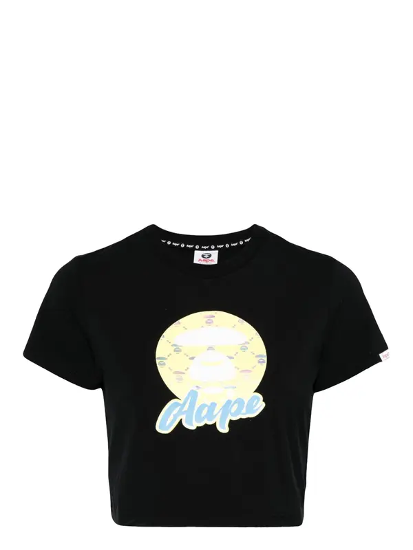 A BATHING APE Aape * Cropped Logo T-shirt - Black