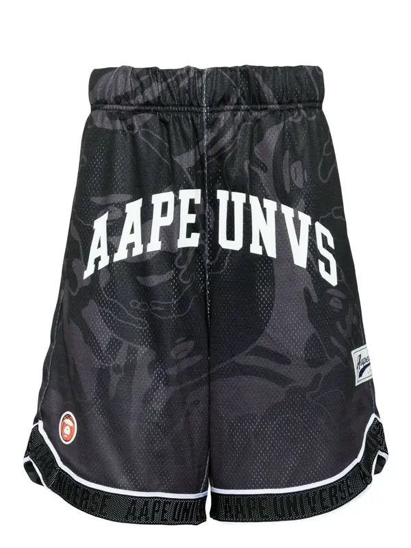 AAPE BY *A BATHING APE® Logo-print Track Shorts - Black