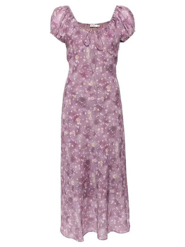 B+AB Floral-print Midi Dress - Purple