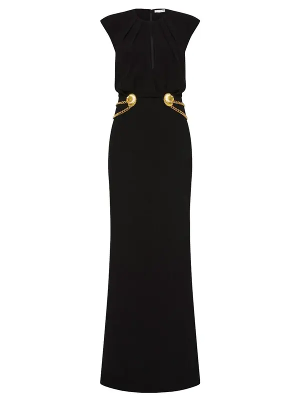 Rebecca Vallance Chelsea Belt-appliqué Gown - Black