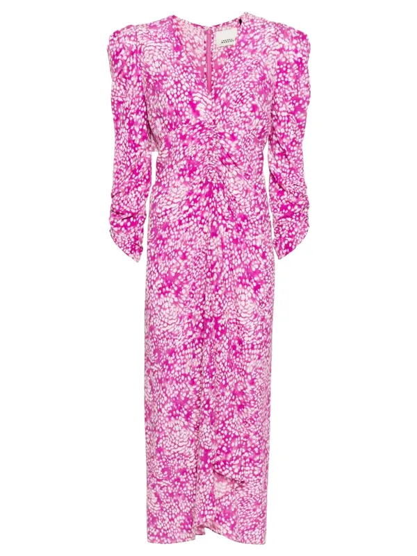 Isabel Marant Albini Graphic-print Midi Dress - Pink