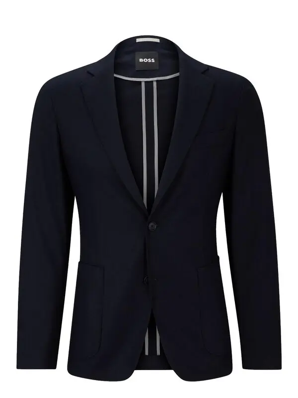 BOSS Notched-lapels Single-breasted Blazer - Blue