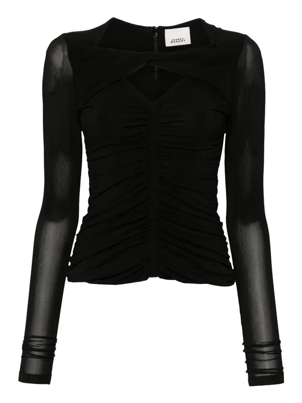 Isabel Marant Vandalia Ruched Blouse - Black