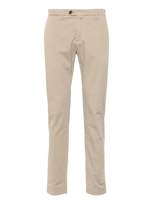 BRIGLIA 1949 Pressed-crease Tapered-leg Trousers - Brown