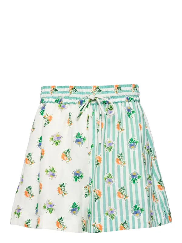 ALEMAIS Floral-print Linen Shorts - Neutrals