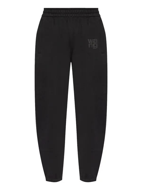 Alexander Wang Puff-logo Cotton Track Pants - Black