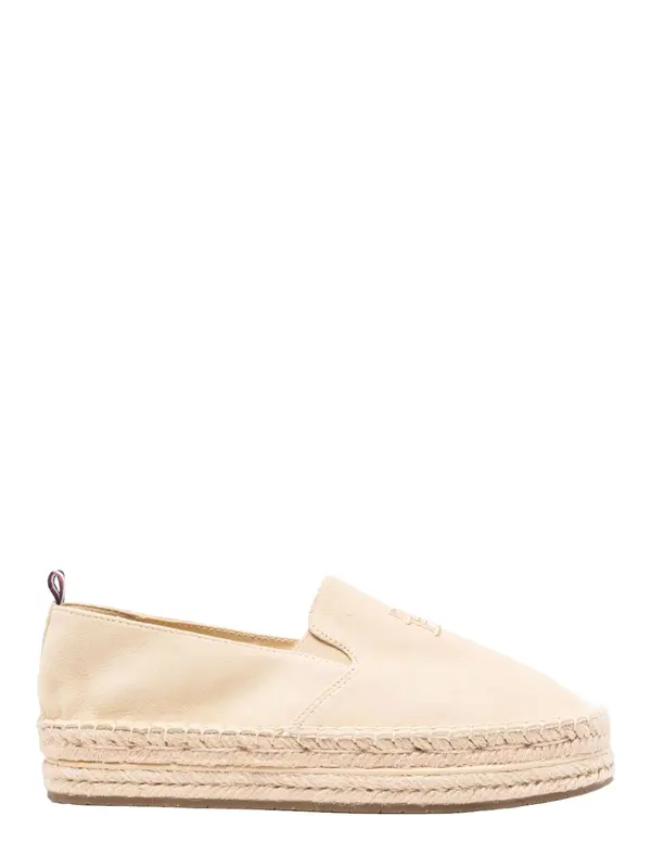 Tommy Hilfiger Suede Flatform Espadrilles - Neutrals