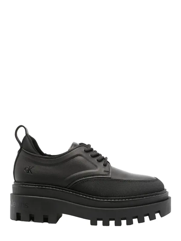 Calvin Klein Flatform Leather Derby Shoes - Black