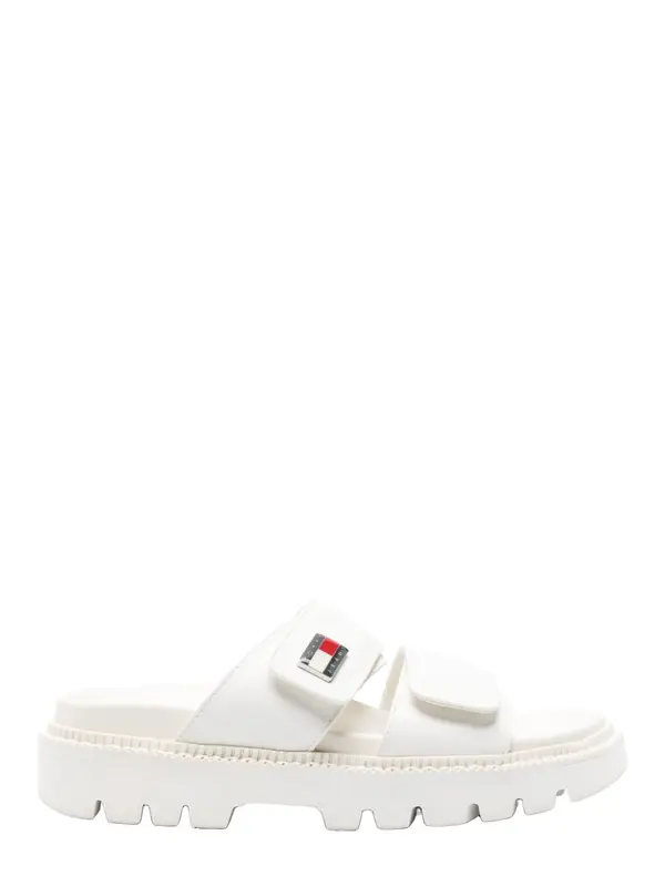 Tommy Hilfiger Logo-plaque Padded Sandals - White