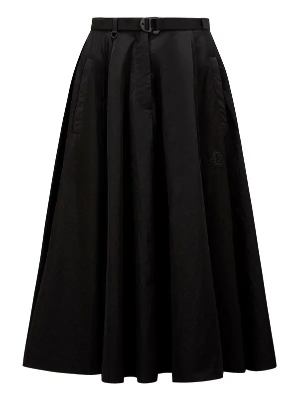 Moncler Pleated Midi Skirt - Black