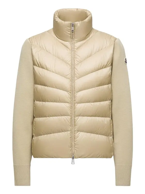 Moncler Padded Wool Cardigan - Beige