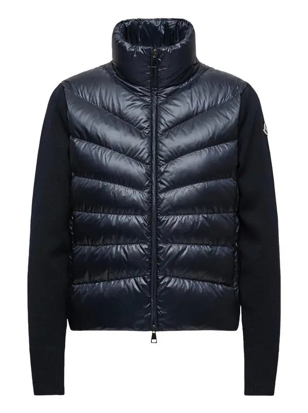 Moncler Padded Wool Cardigan - Blue