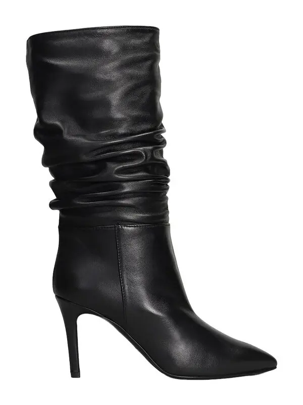 VIA ROMA 15 High Heel Leather Boots - Black