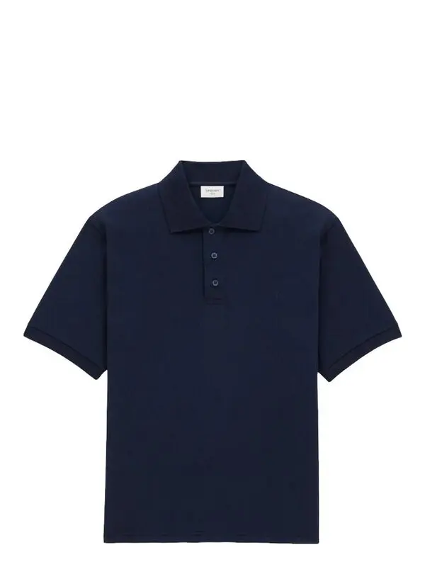 Saint Laurent Cassandre Polo Shirt In Pique - Marine