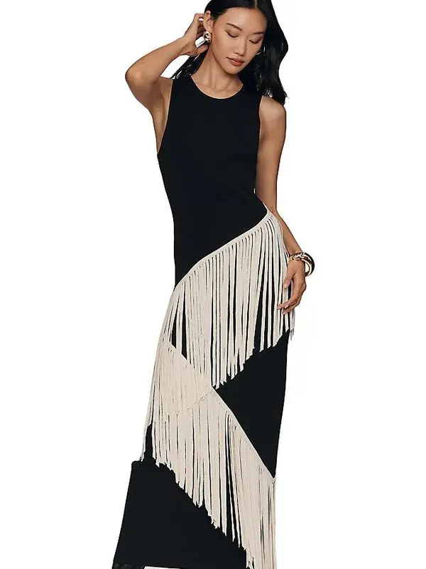 SIMONMILLER Spiral Knit Maxi Dress - Black Macadamia