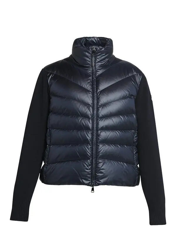 Moncler Lightweight Wool Puffer Cardigan - Navy