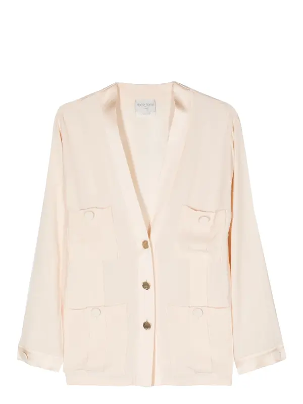 FORTE_FORTE Single-breasted Crepe Cardigan - Neutrals