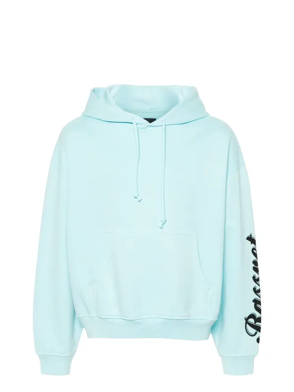RASSVET Logo-print Cotton Hoodie - Blue