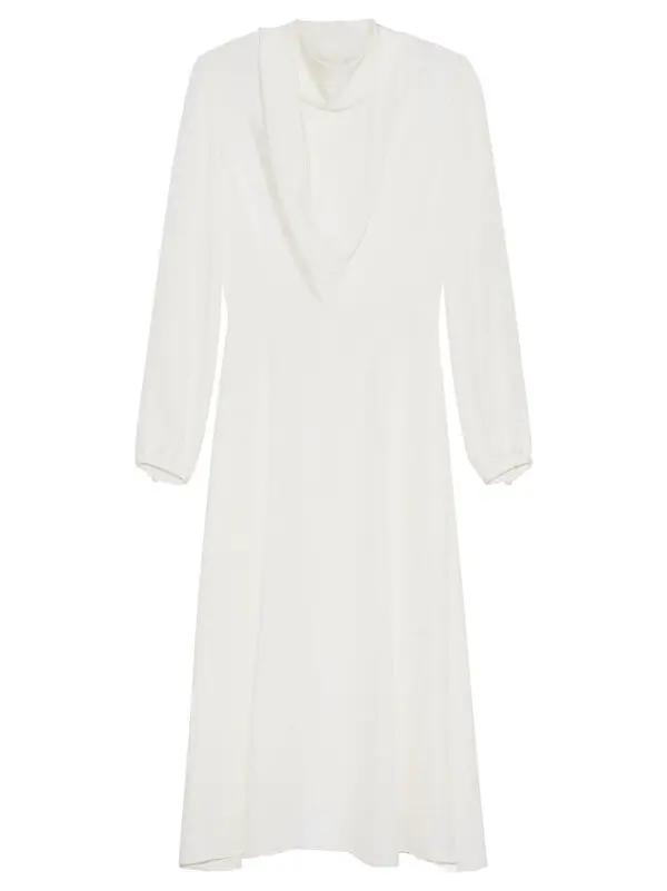 Adam Lippes Blythe Silk Crepe Midi Dress - White