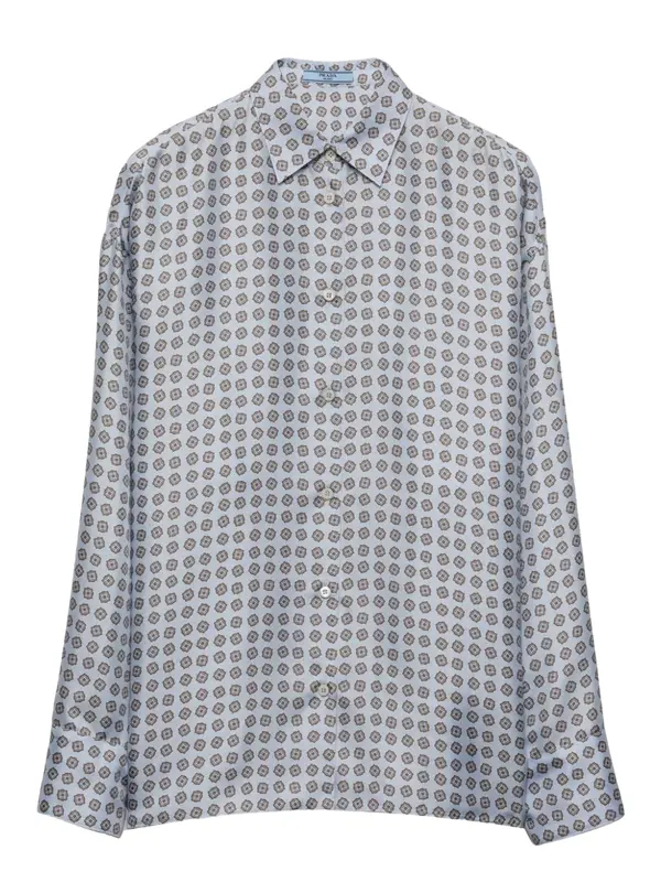 Prada Floral Print Shirt - Blue