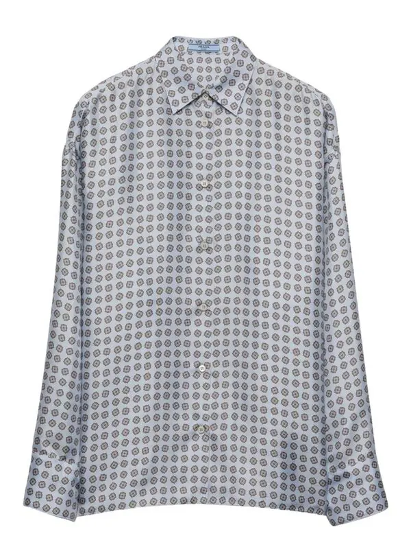 Prada Floral Print Shirt - Blue
