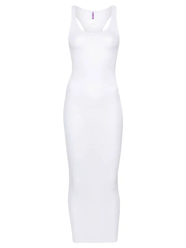 MAISON CLOSE La Femme Amazone Ribbed Midi Dress - White