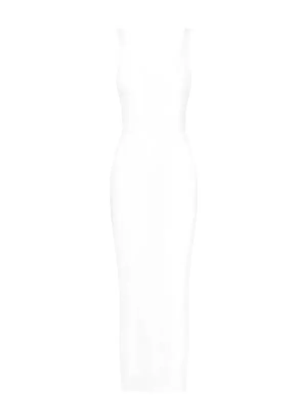 MAISON CLOSE La Femme Amazone Ribbed Midi Dress - White