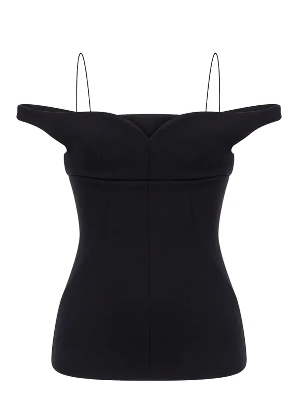 Philosophy Di Lorenzo Serafini Sweetheart Neck Fitted Top - Black