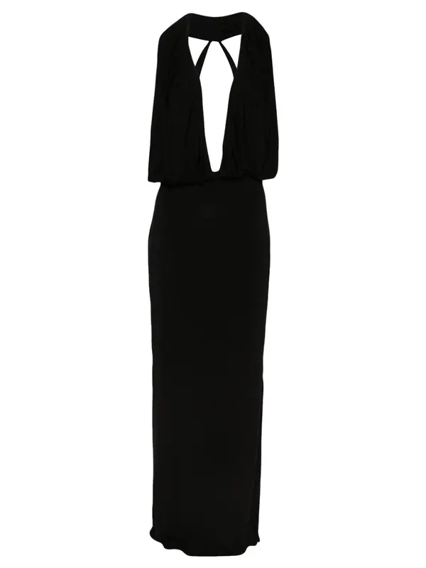 Magda Butrym Open-back Jersey Gown - Black
