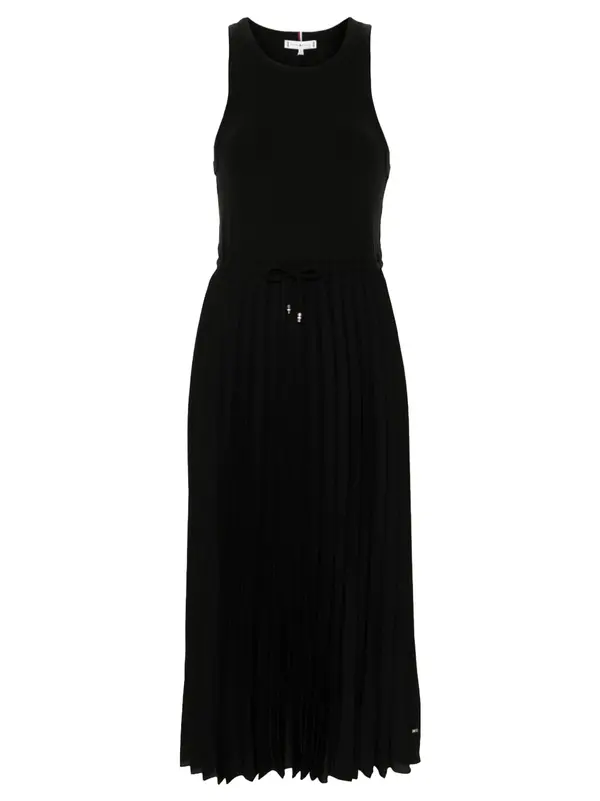 Tommy Hilfiger Sleeveless Pleated Midi Dress - Black
