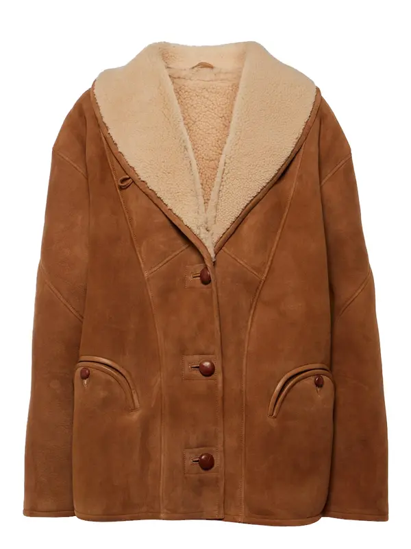 BLAZÉ MILANO Tatoosh Shearling-lined Suede Jacket - Beige