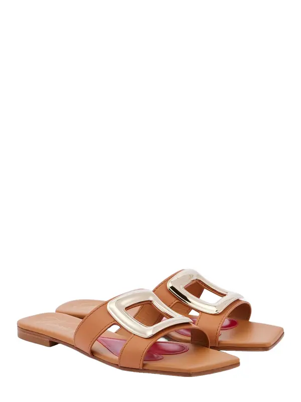 ROGER VIVIER Viv' The Sea Leather Sandals - Brown