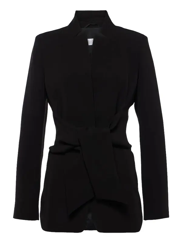 Max Mara Belted Cady Blazer - Black