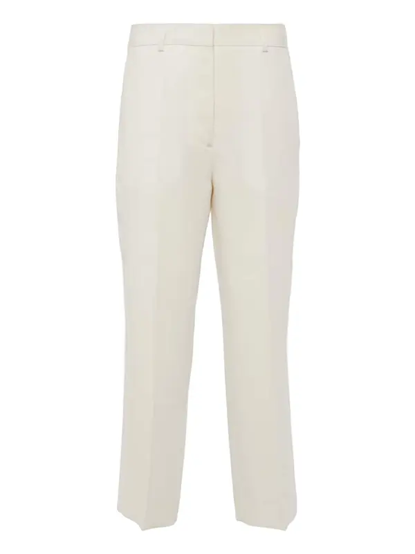 TOTEME High-rise Cropped Straight Pants - White