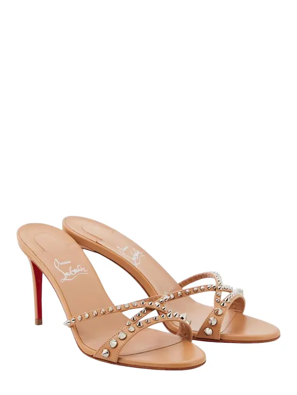 CHRISTIAN LOUBOUTIN Tatoosh 85 Leather Mules - Brown