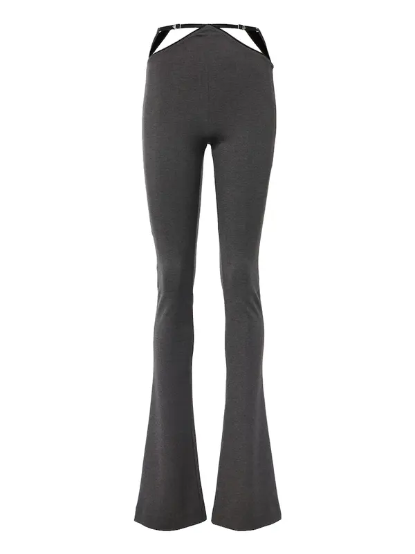 Attico Cutout Flared Pants - Black