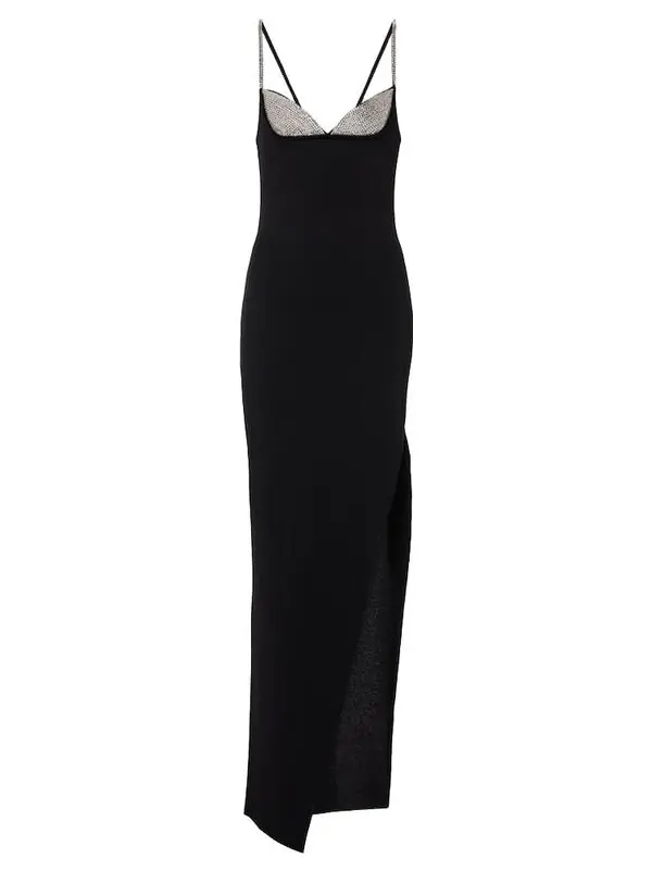 Balmain Crystal-embellished Gown - Black