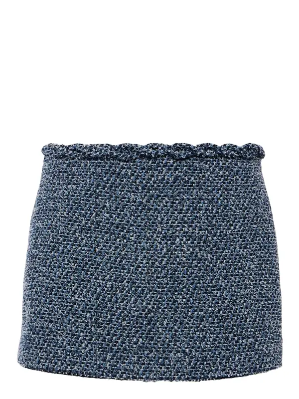 Valentino Garavani Tweed Denim Miniskirt - Blue