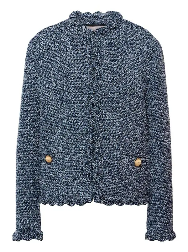 Valentino Garavani Tweed Denim Jacket - Blue