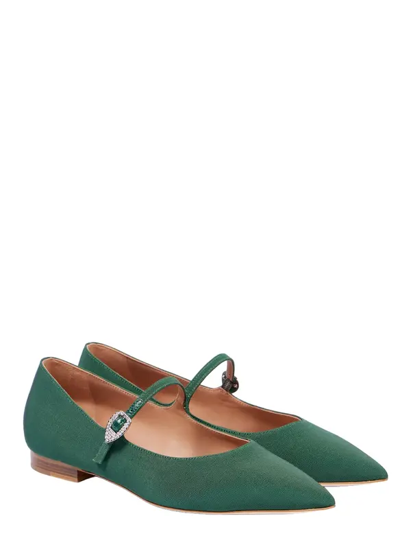 MALONE SOULIERS X Tabitha Simmons Kate Ballet Flats - Green
