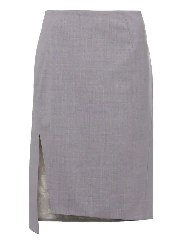 Versace Mélange Wool-blend Pencil Skirt - Grey