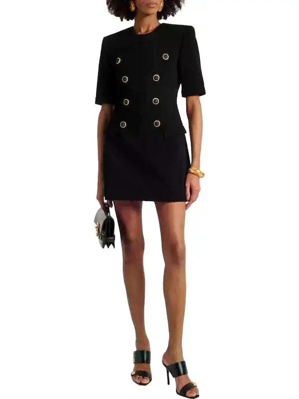 Balmain Crêpe Minidress - Black